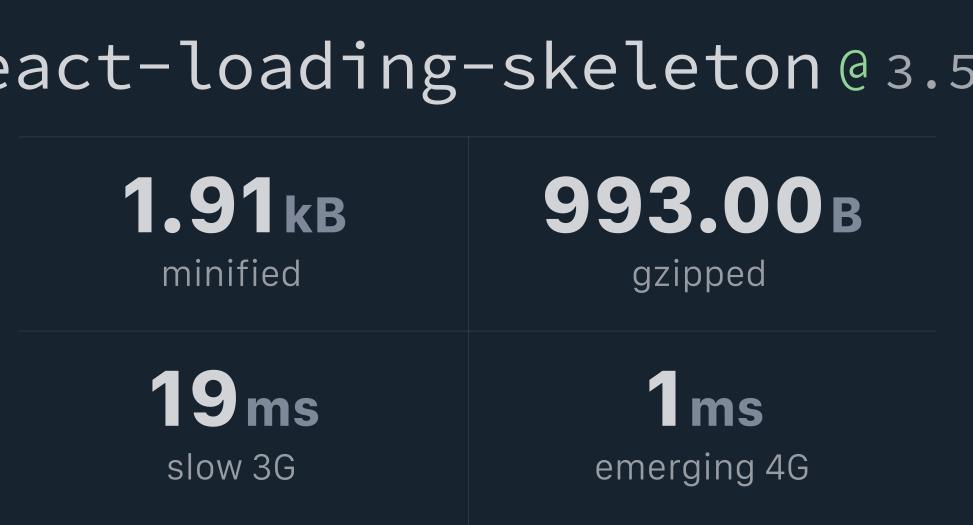 React Loading Skeleton Bundlephobia