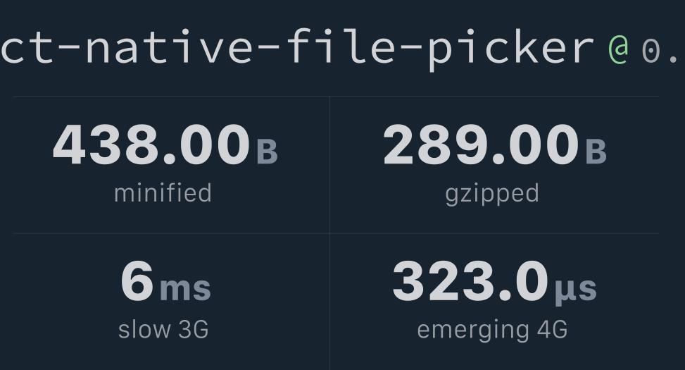 react-native-file-picker Bundlephobia