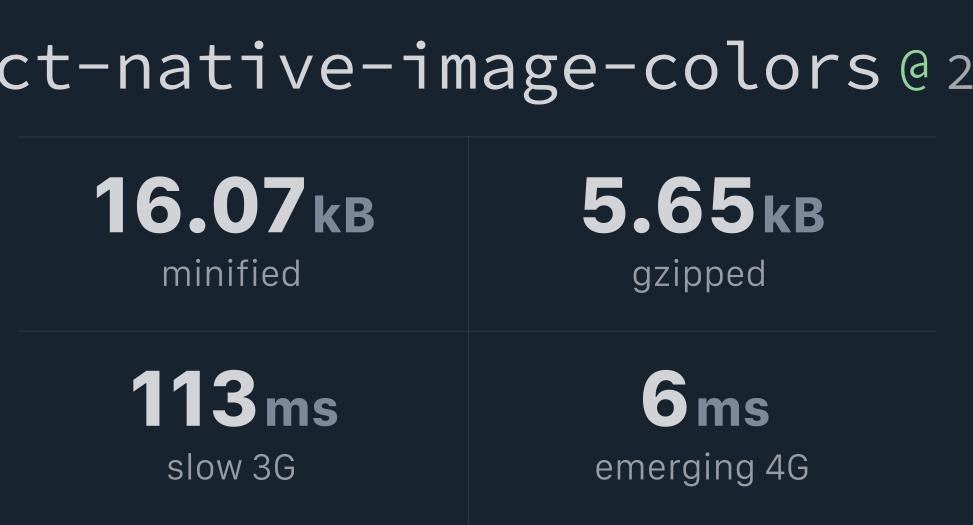 react-native-image-colors Bundlephobia