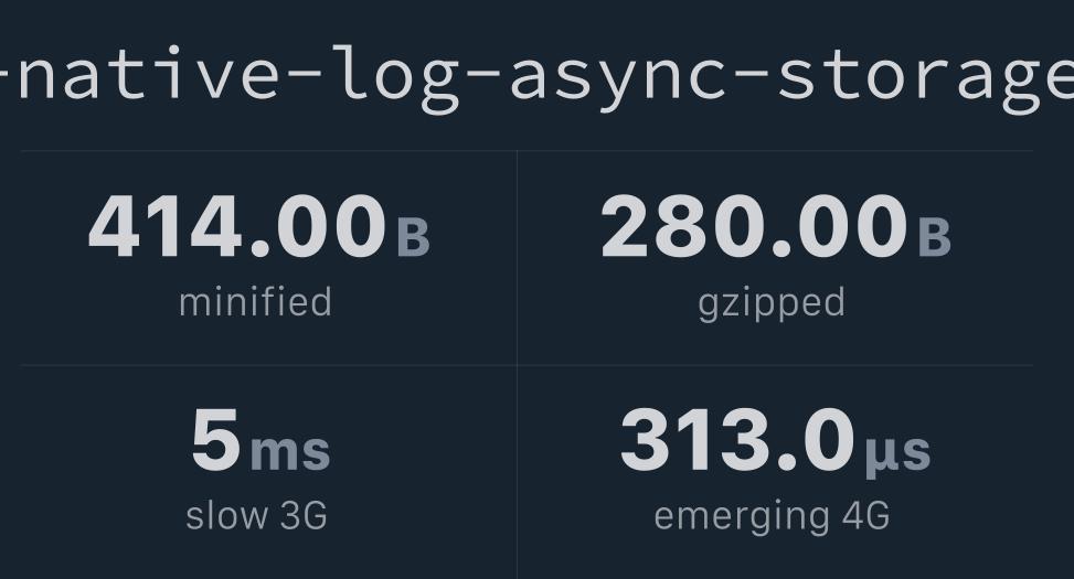 React Native Log Async Storage Bundlephobia
