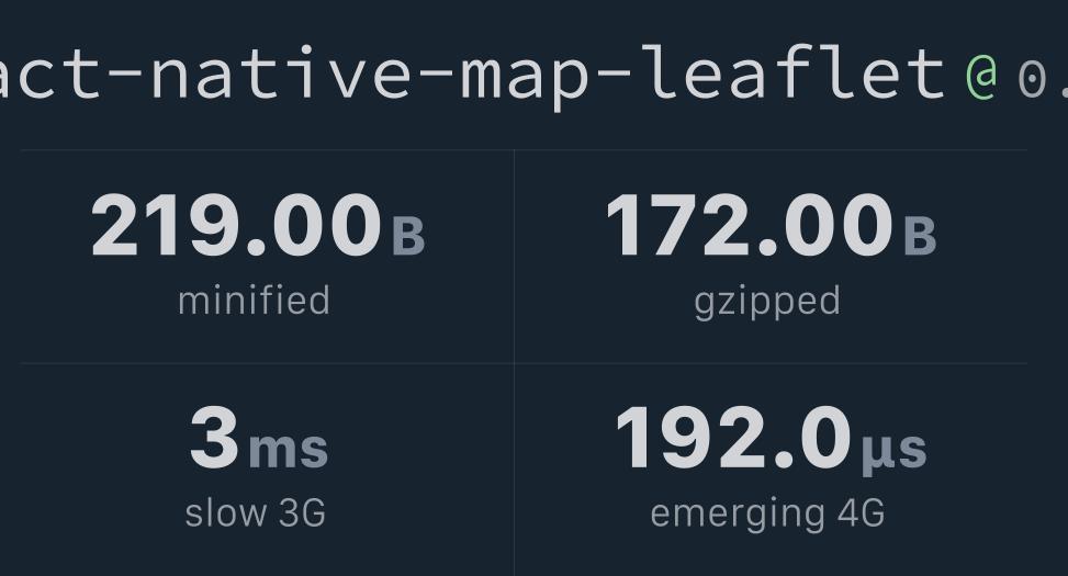 react-native-map-leaflet Bundlephobia