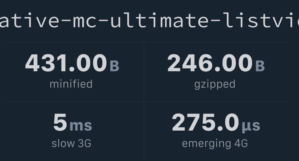 react-native-mc-ultimate-listview Bundlephobia