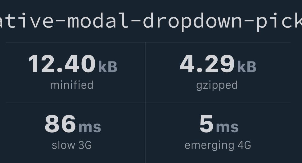 react-native-modal-dropdown-picker Bundlephobia
