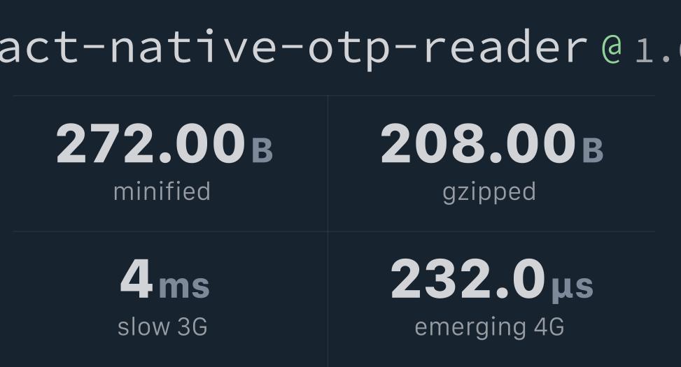 react-native-otp-reader v1.0.2 Bundlephobia