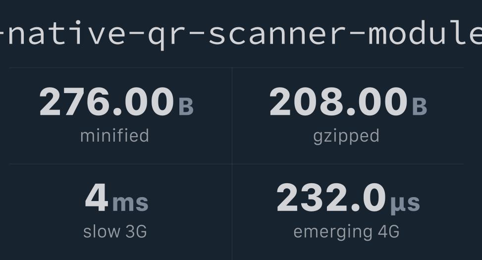 react-native-qr-scanner-module Bundlephobia