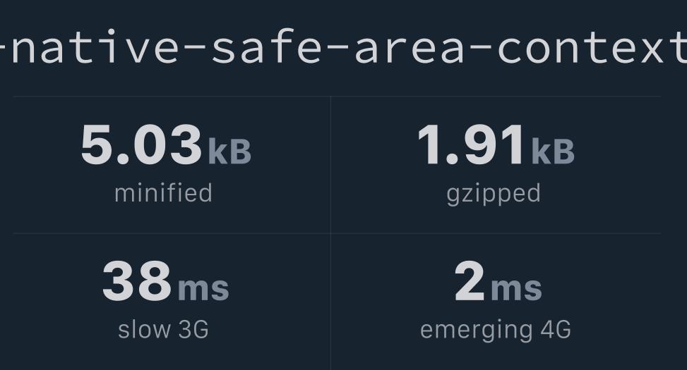 react-native-safe-area-context v5.0.0 Bundlephobia