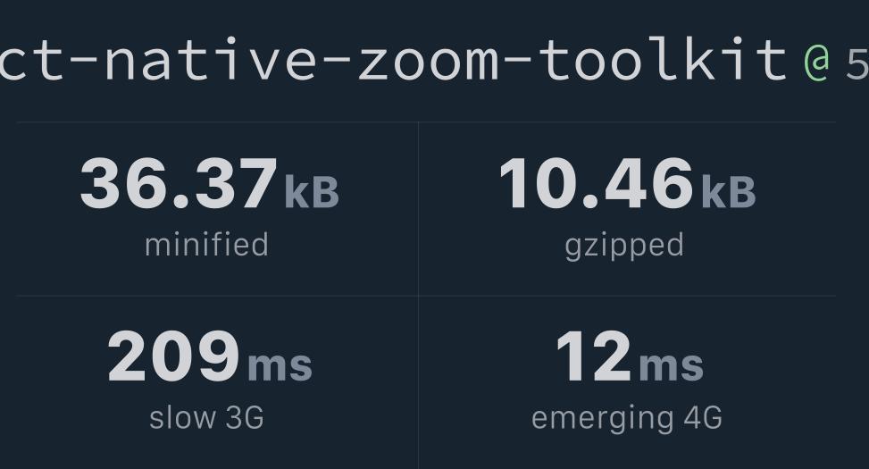 react-native-zoom-toolkit Bundlephobia