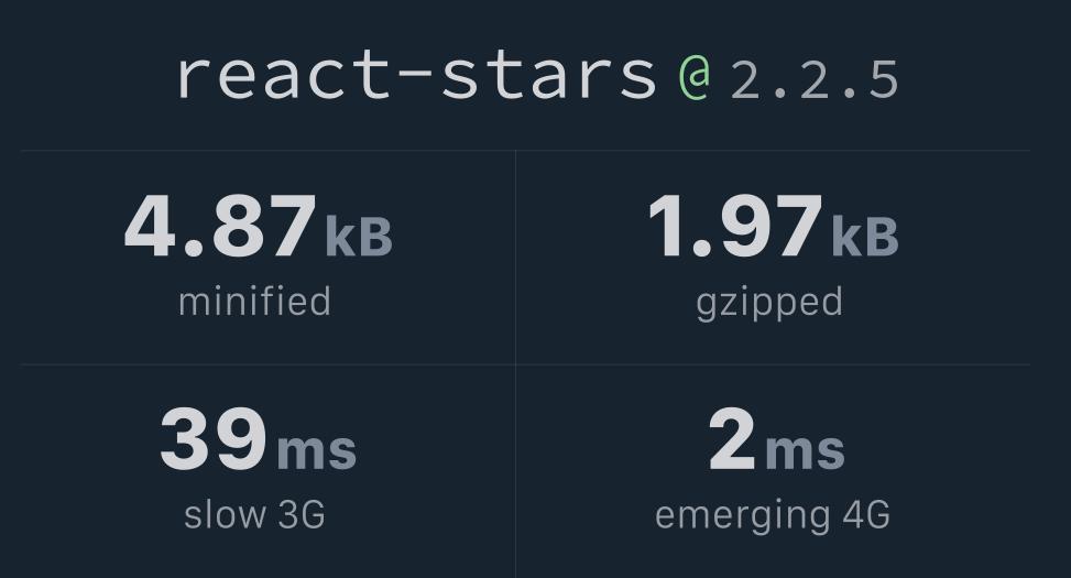 react-stars Bundlephobia