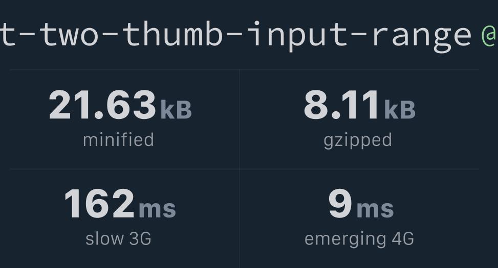 react-two-thumb-input-range v1.0.7 Bundlephobia