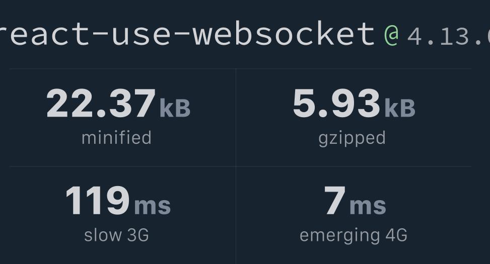 react-use-websocket Bundlephobia