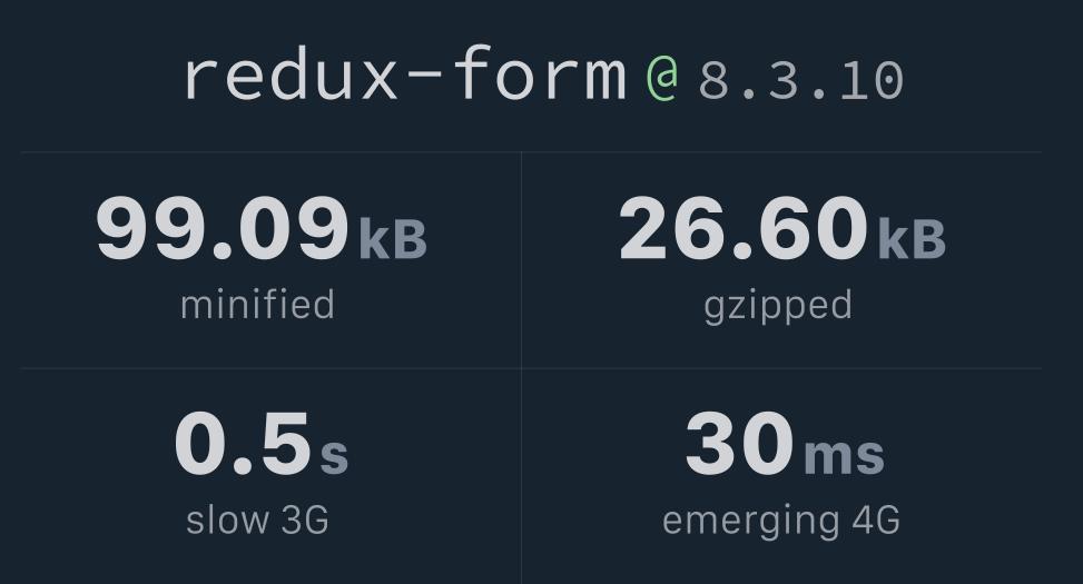 redux-form Bundlephobia