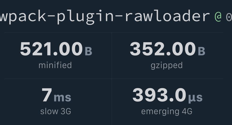 snowpack-plugin-rawloader v0.0.1 Bundlephobia