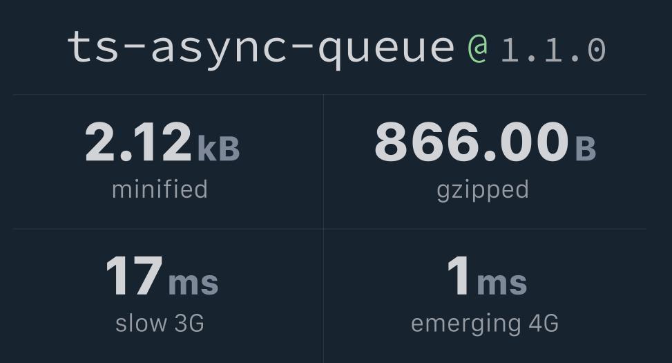 ts-async-queue Bundlephobia